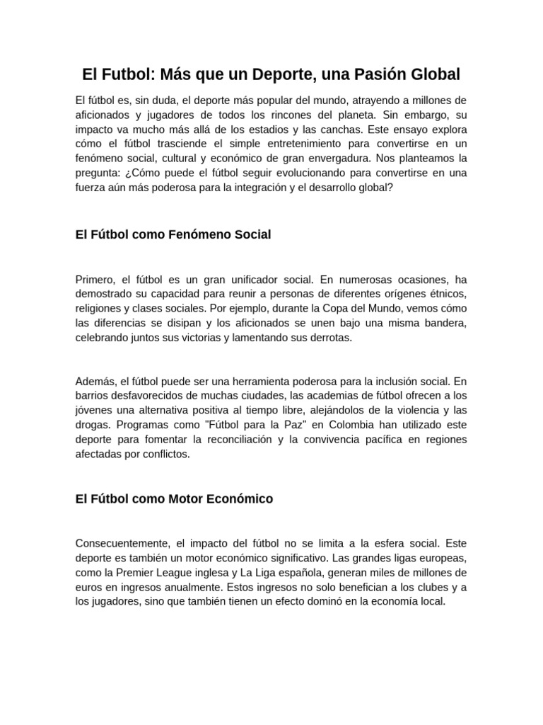 Ensayo 2 | PDF | Deportes | Asociación de Futbol