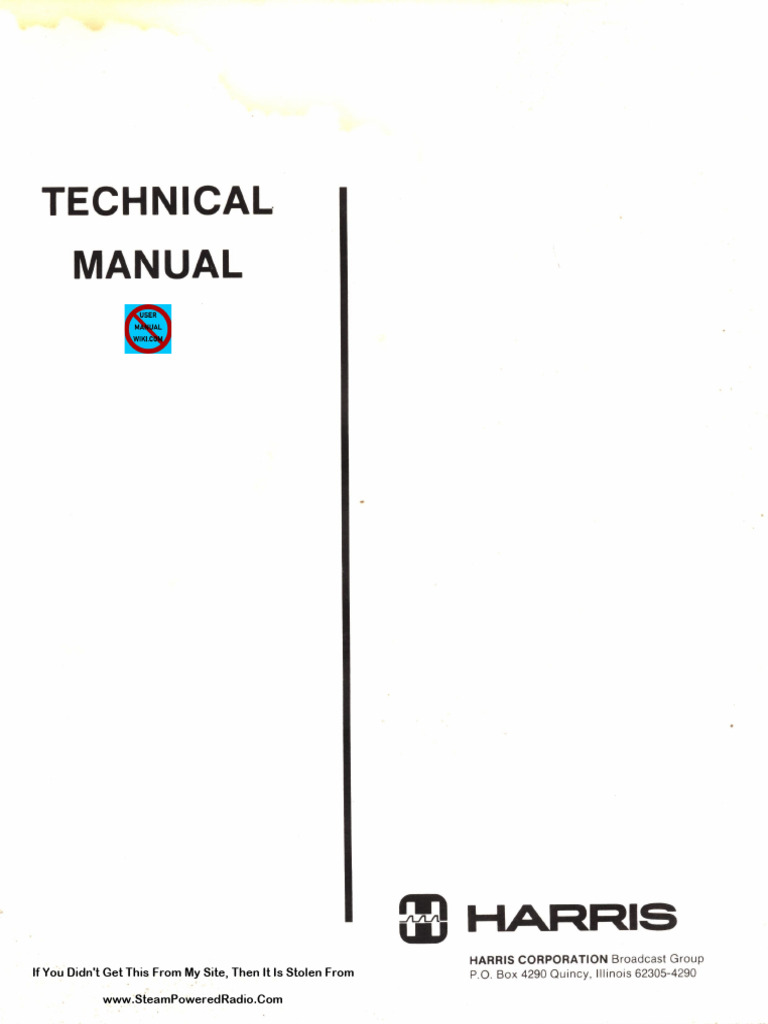Harris MW-5A and MW-10 Transmitter Audio Input and PDM Control and ...