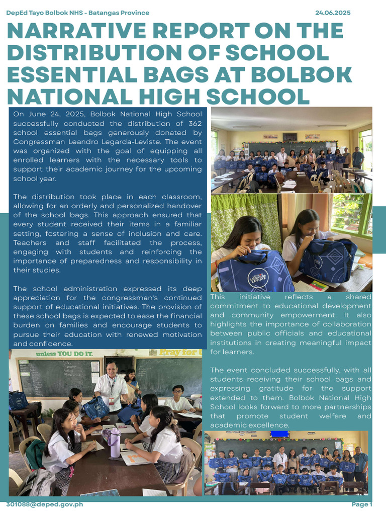 DepEd Tayo Layout School Bags LEAN | PDF