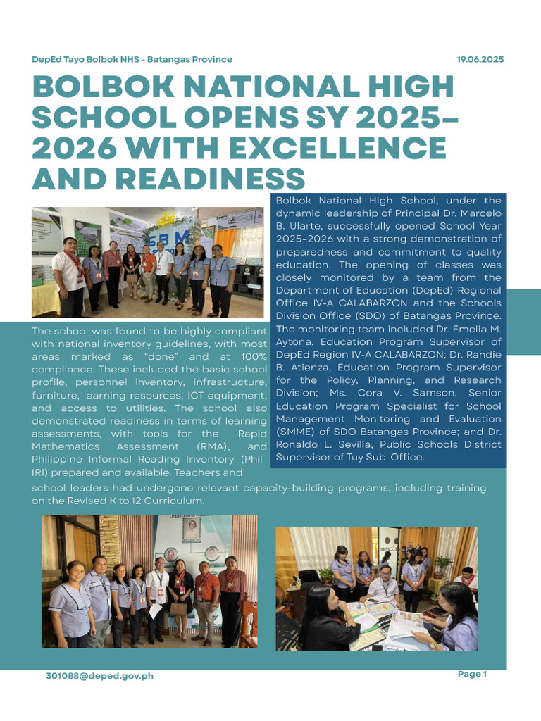 Deped Tayo Layout Monitoring | PDF | Learning