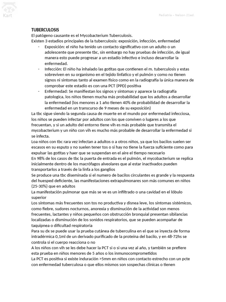 TUBERCULOSIS | PDF | Tuberculosis | Especialidades Medicas