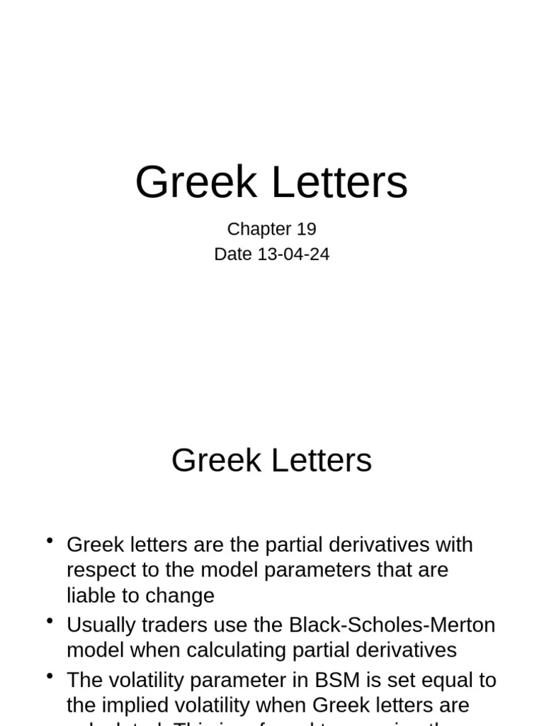 Black Scholes Greek Letters 2025 3 | PDF | Greeks (Finance) | Option ...