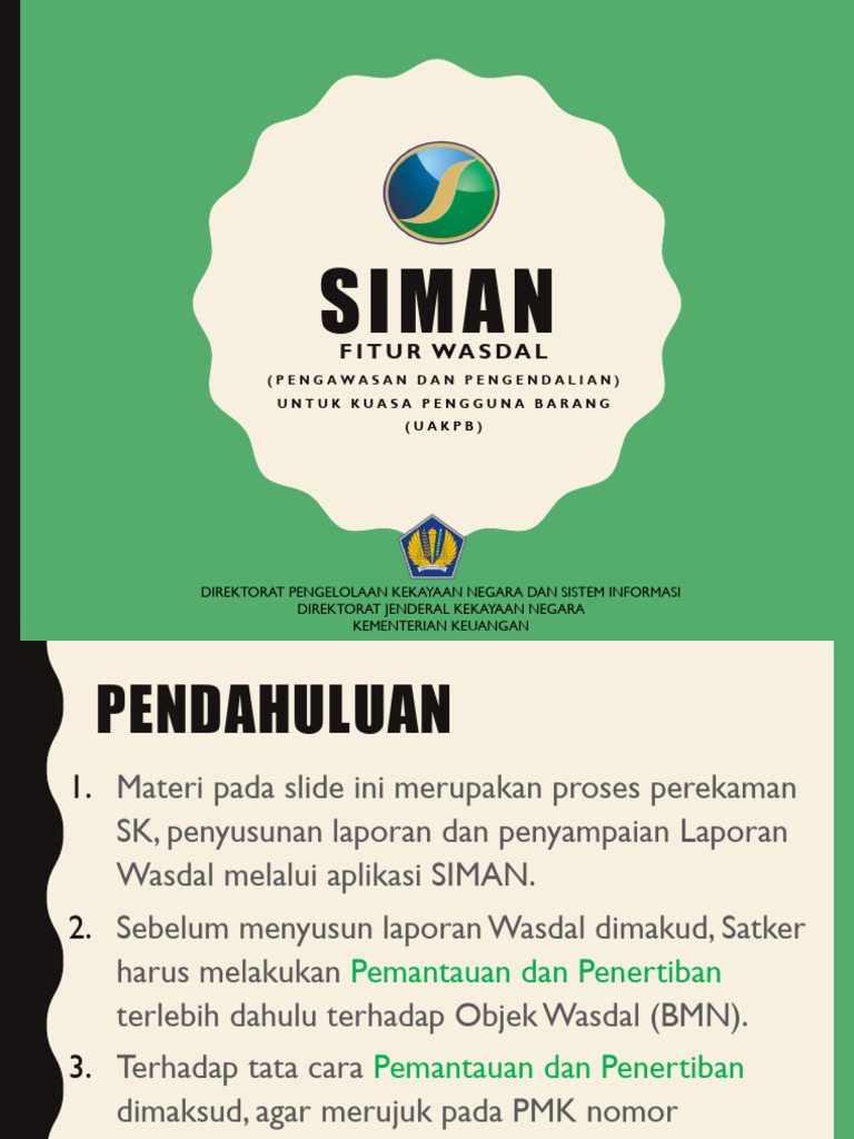 Panduan Laporan Wasdal BMN SIMAN | PDF