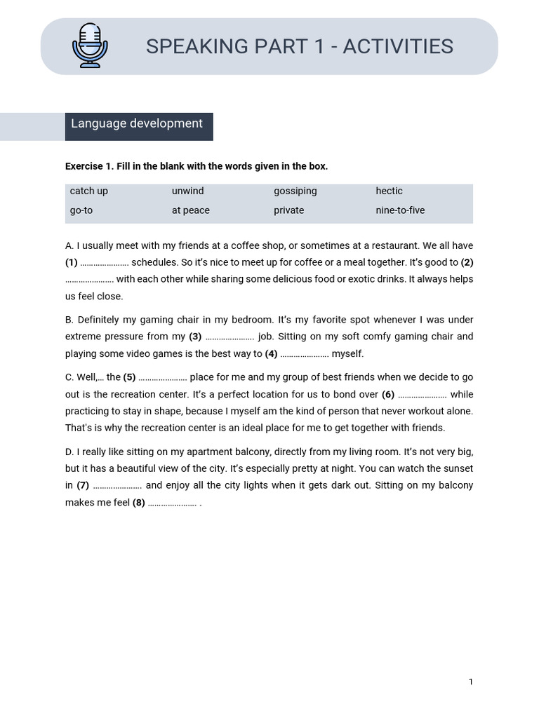 Language Activities for Social Interaction | PDF