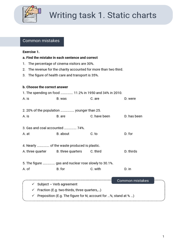 Lesson 3. Writing Task 1 - Static Chart | PDF | Subject (Grammar)