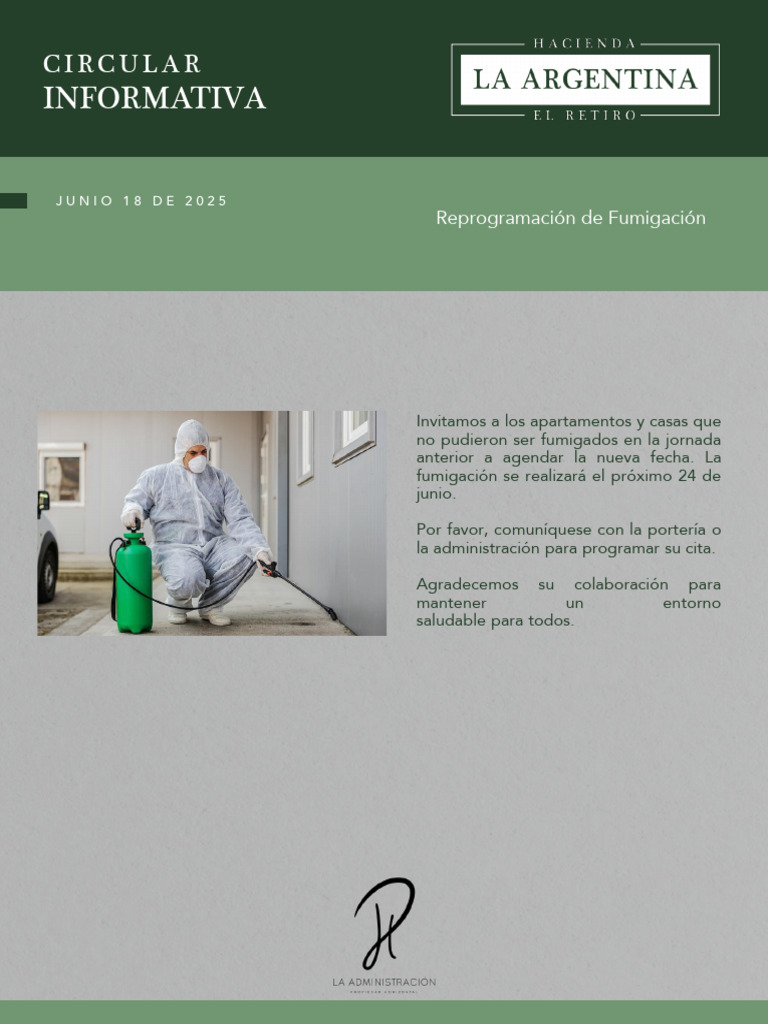 Reprogramación de Fumigación Horizontal | PDF