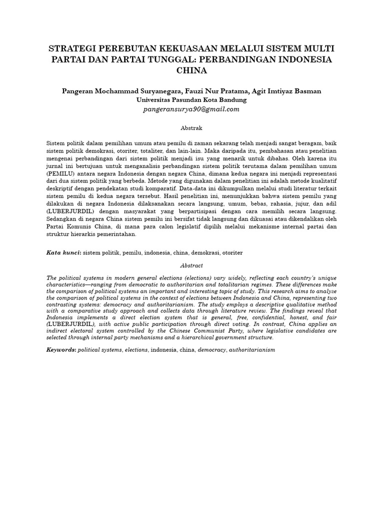Strategi Perebutan Kekuasaan Melalui Sistem Multi Partai Dan Partai ...