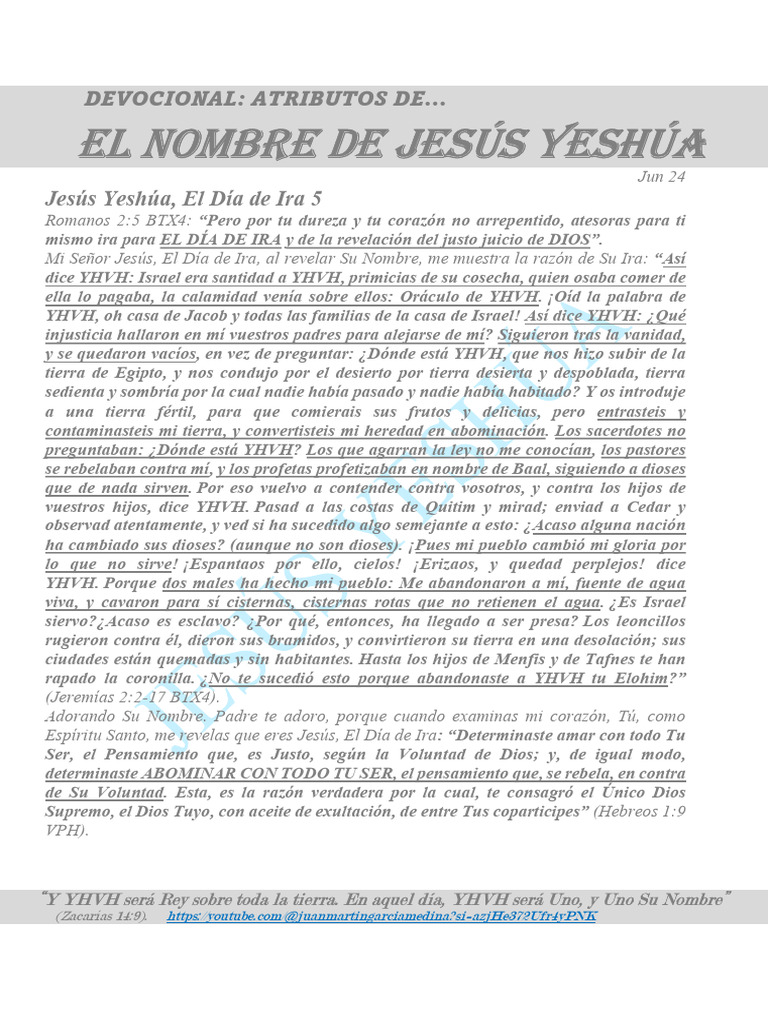 Jesús Yeshúa El Día de Ira 5 | PDF | Tetragrammaton | Contenido bíblico