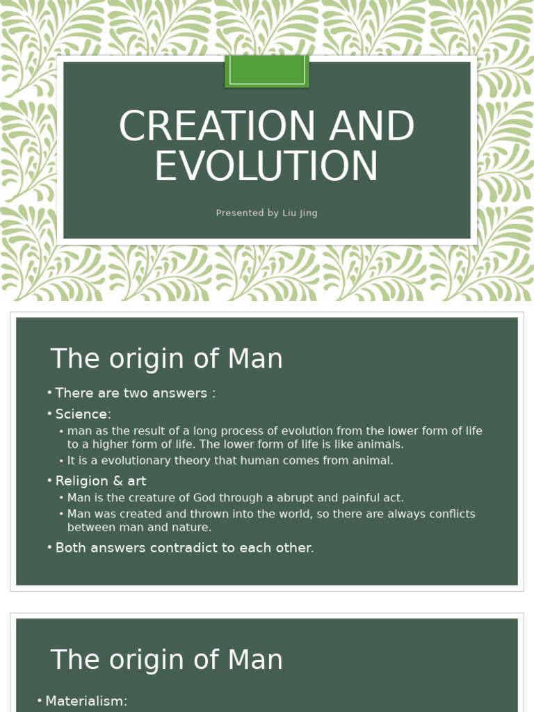 Creation vs Evolution: Perspectives on Man | PDF | Evolution | Science
