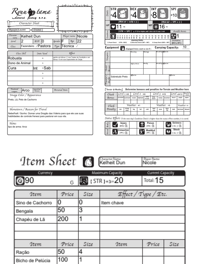 RPG Character and Journey Management Guide | PDF
