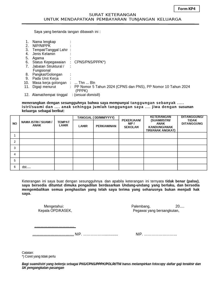Format Kp4 Update 2025 | PDF