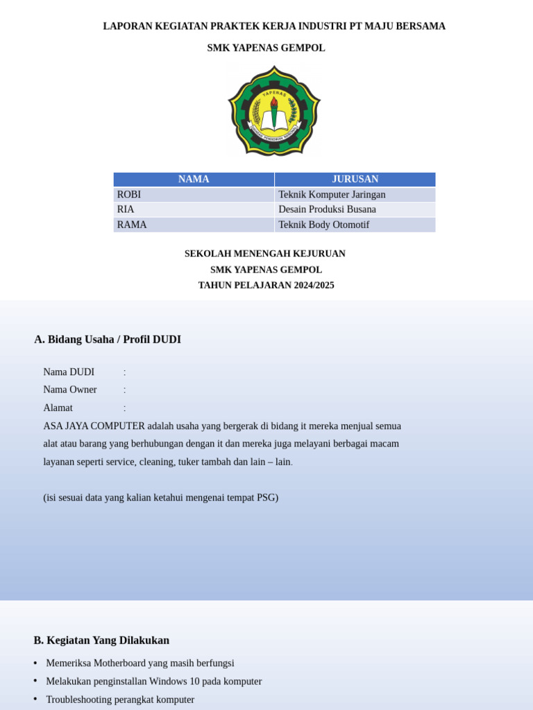Contoh PPT PSG | PDF
