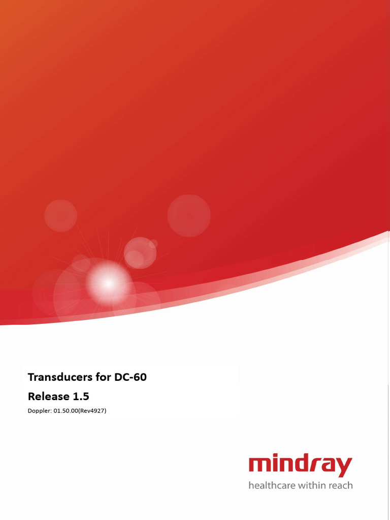 DC-60 Probe Sheet - V1.5 - 201612 | PDF | Ultrasound