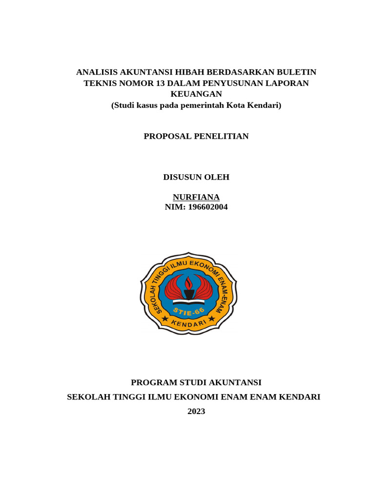 Analisis Akuntansi Hibah Berdasarkan Buletin Teknis Nomor 13 Dalam ...
