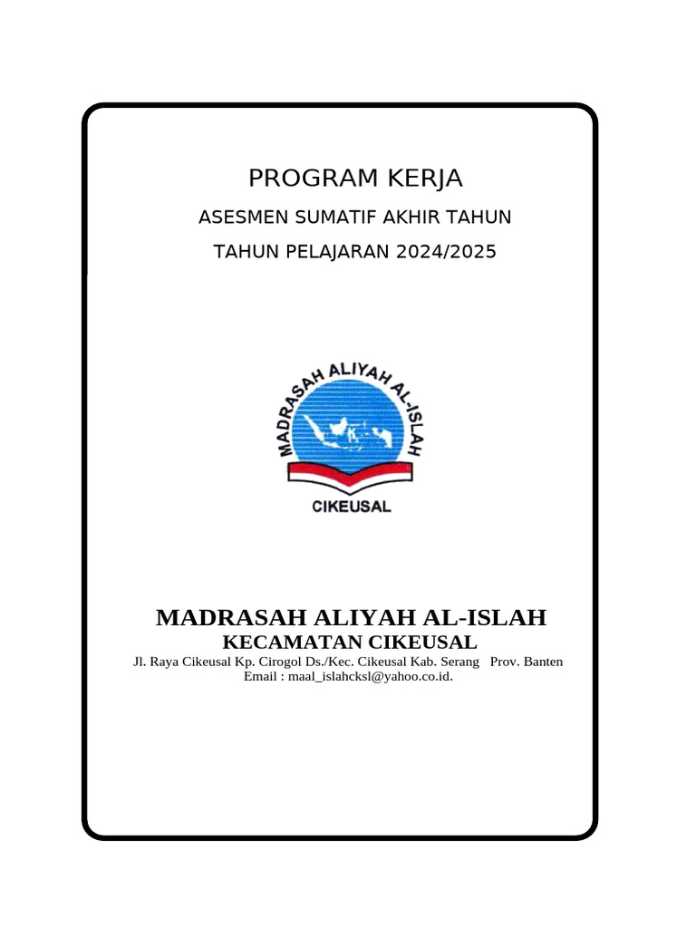 Program Kerja Asat 2025 | PDF