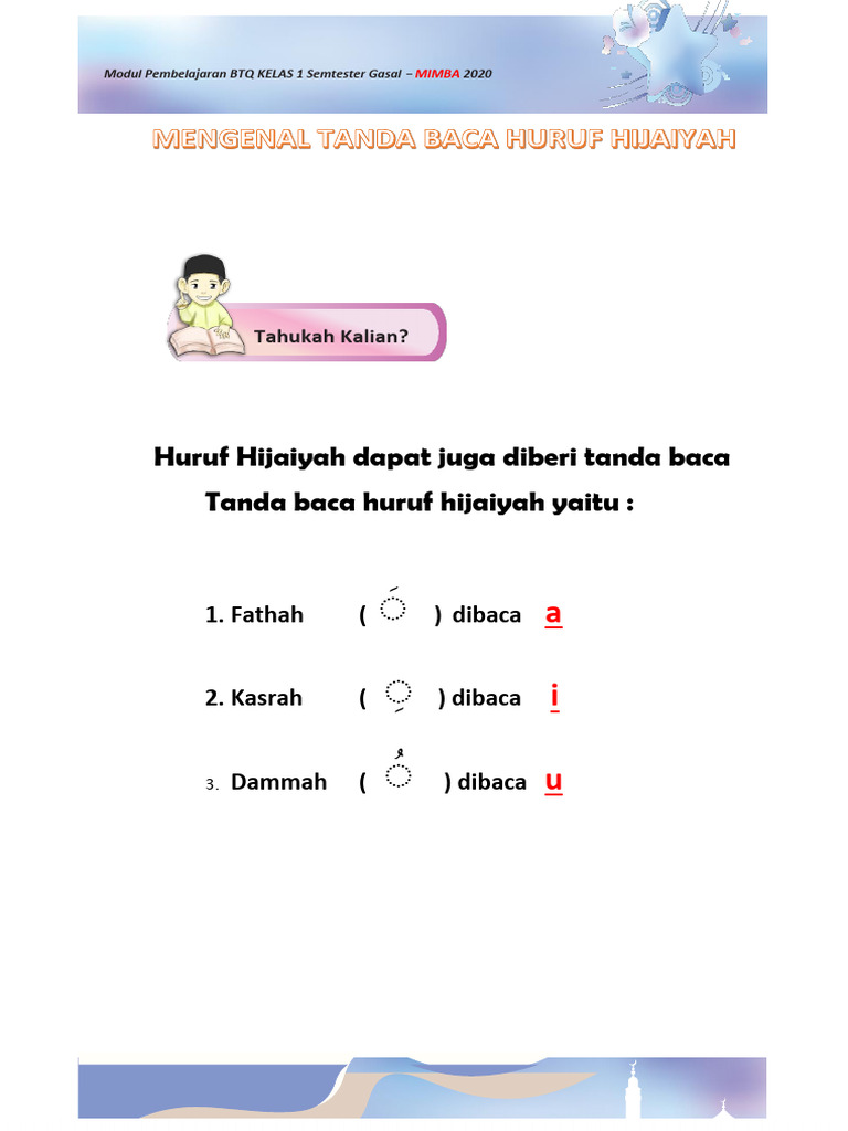 03-08-20 - MODUL BTA Tanda Baca Hijaiyah | PDF