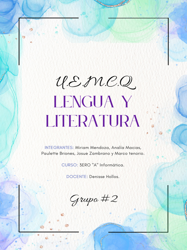 Documento A4 Portada Carátula Proyectos Elegante Acuarelas Azul y Verde ...