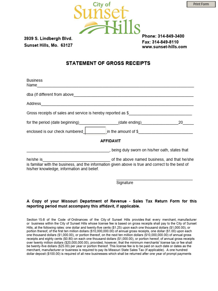 Statement of Gross Receipts (PDF) (PDF)_201409081430493453 | PDF ...