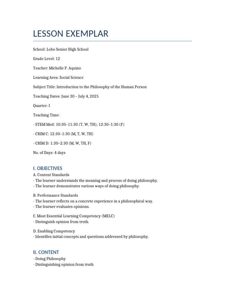 Philosophy: Distinguishing Truth from Opinion | PDF | Truth | Learning