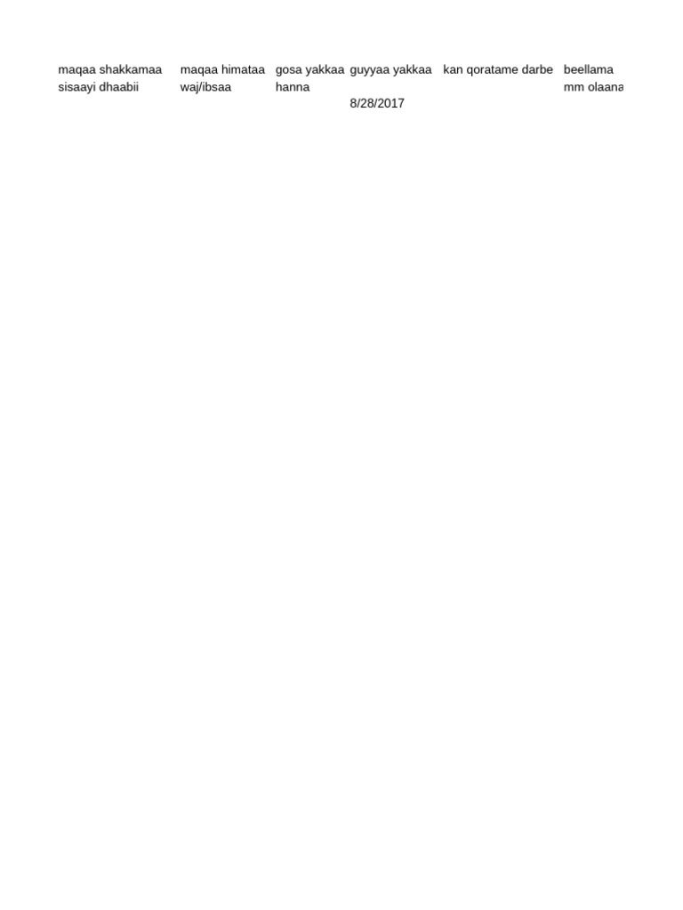 Unka Galmeen Itti Hordofamu | PDF