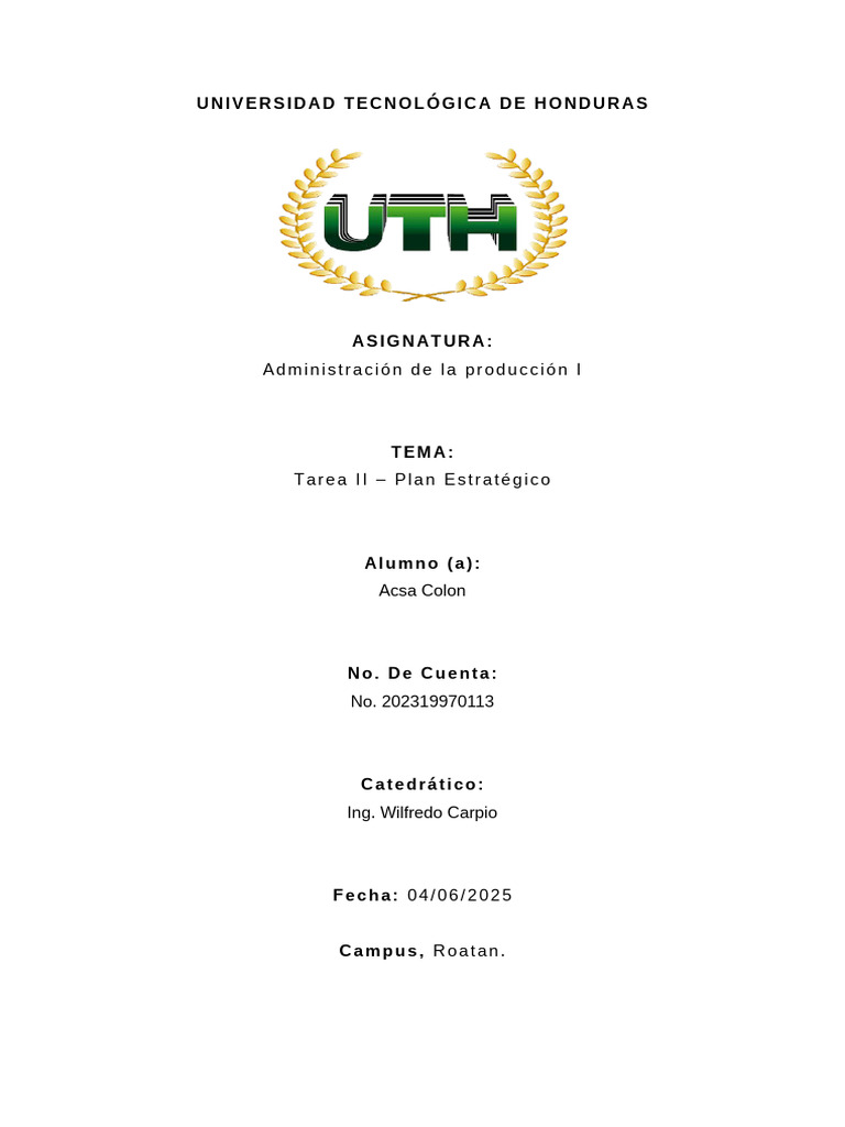 Tarea II - Admon. de Proyectos | PDF | Planificación estratégica | Business