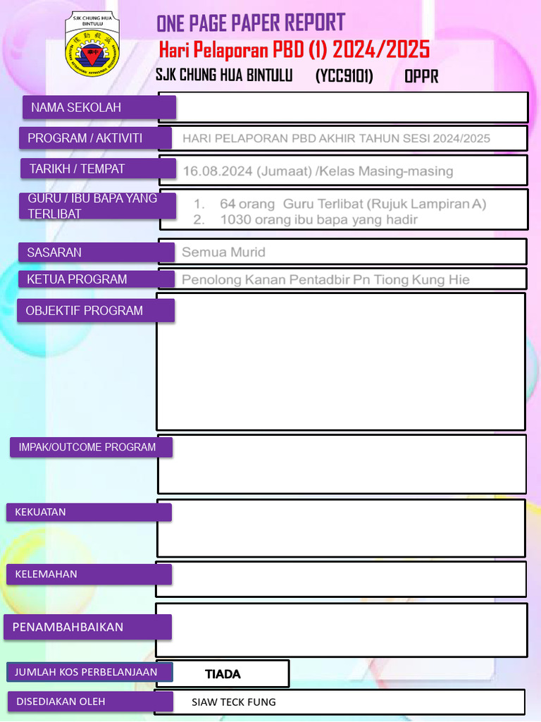 Laporan Hari Pelaporan PBD Dan Perjumpaan Ibu Bapa 2024 | PDF