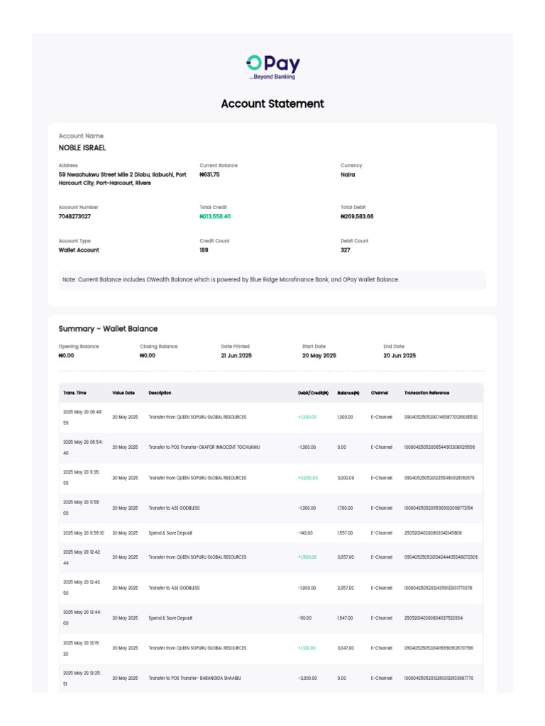 Noble Israel - 7048273027 - 20250621160706 | PDF | Debit Card | Business