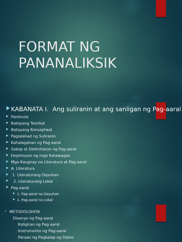 Format NG Pananaliksik | PDF
