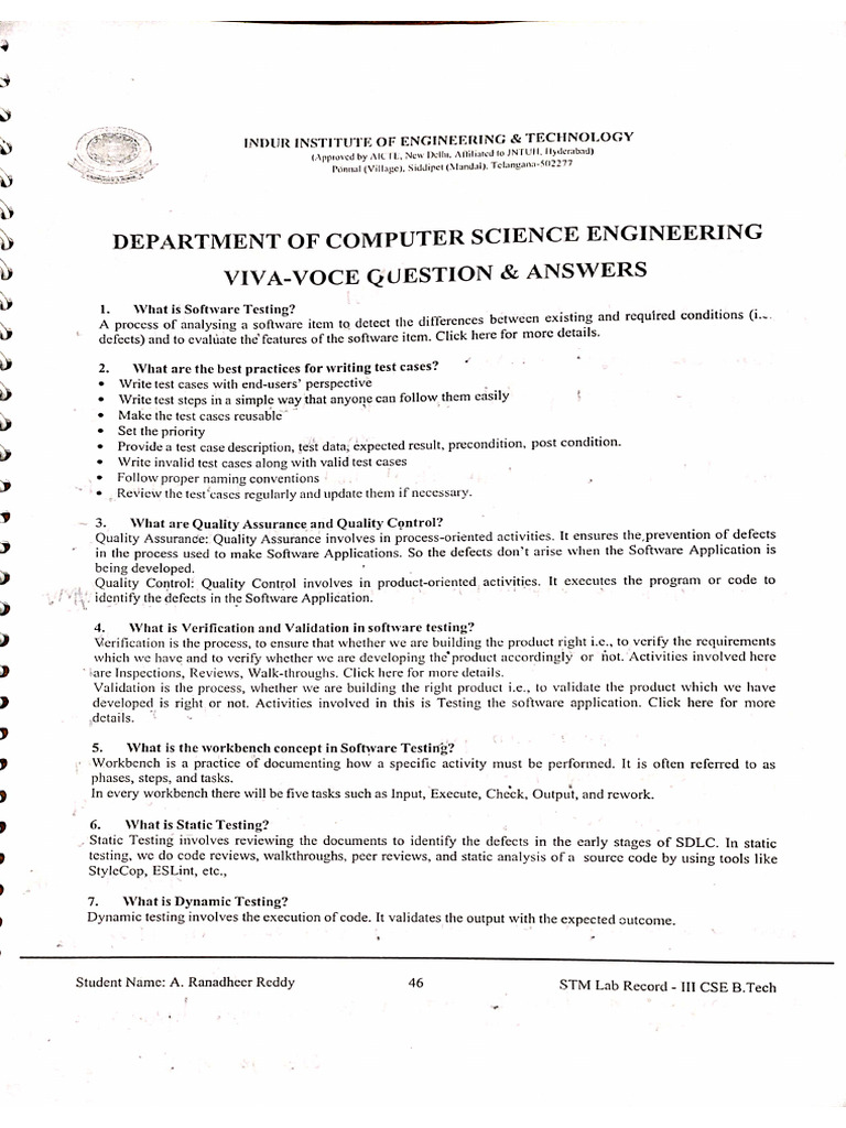 STM Viva Questions | PDF