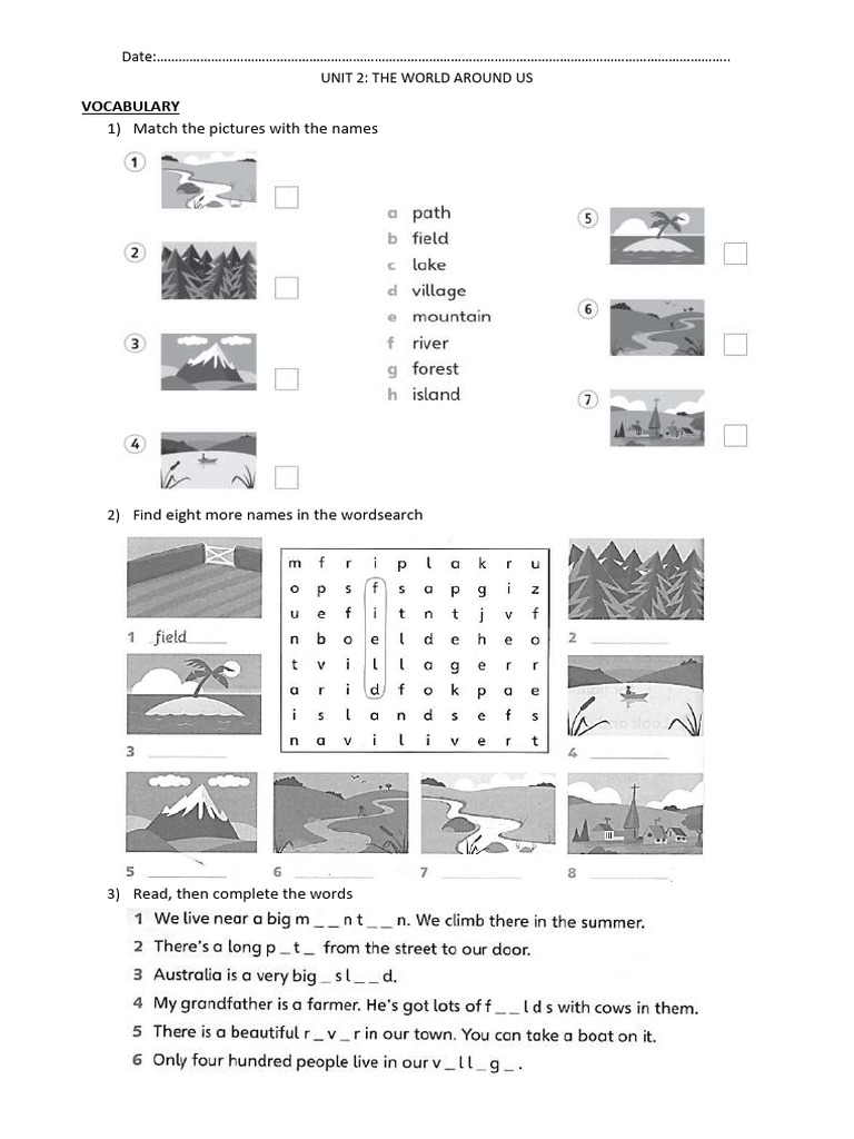 Worksheet 1 - Unit 2 (Vocabulary, Linkers) | PDF