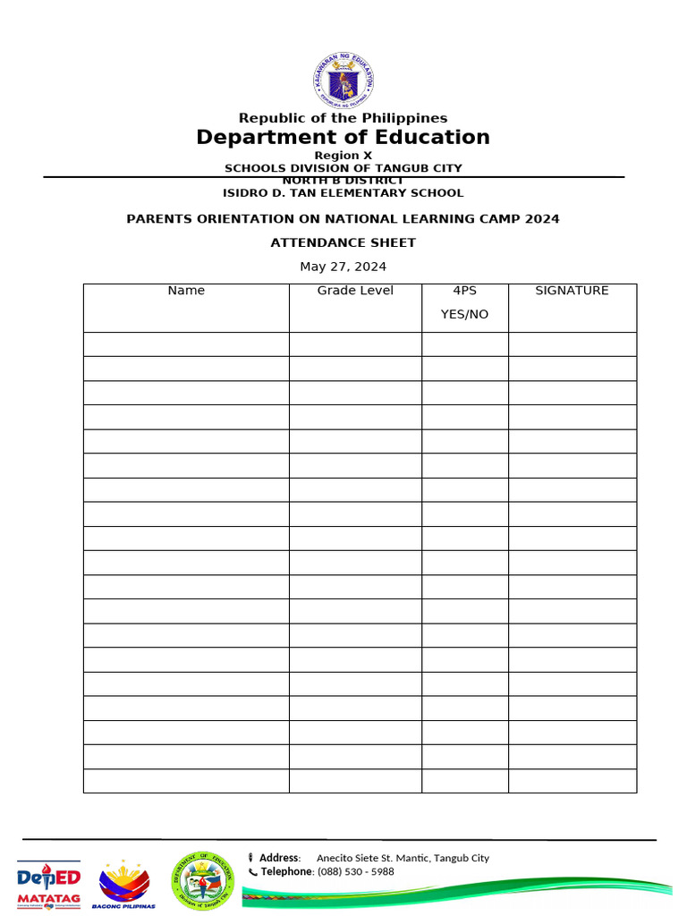 Attendance Sheet | PDF