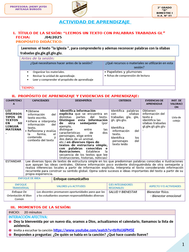 Sesion Leemos Textos Con GL Comunicacion | PDF | Aprendizaje | Bienestar