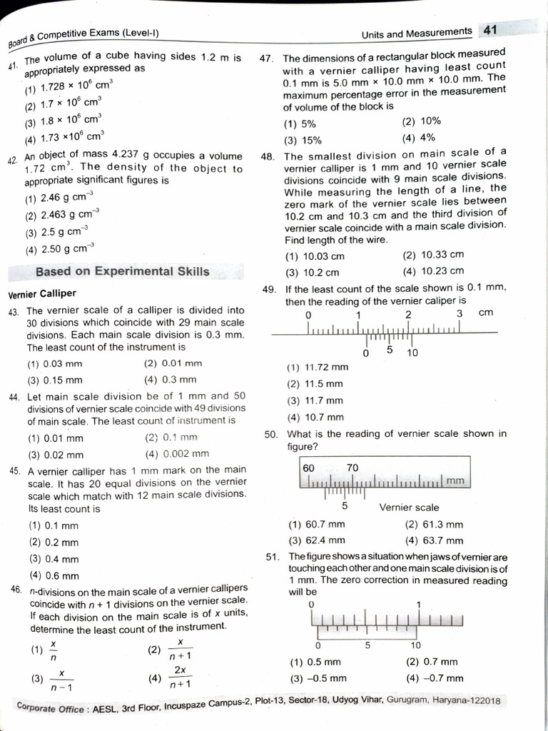 Experimental Skills (Measuring Devices) | PDF