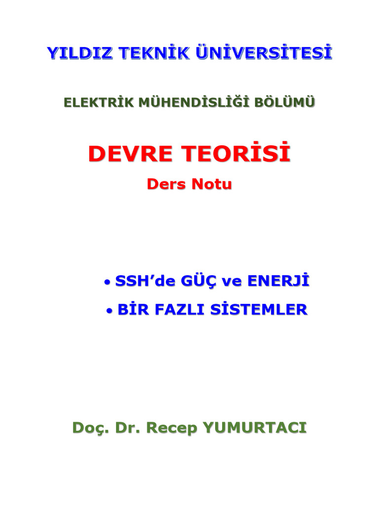 Devre - Teo - 11 - Sshde - Guc - Bi̇r - Fazli - Sistemler | PDF