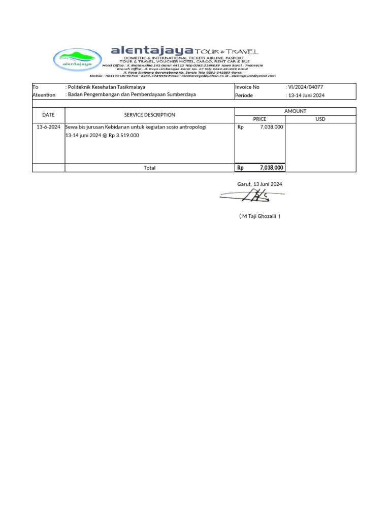 Invoice Tiket Dan Travel | PDF