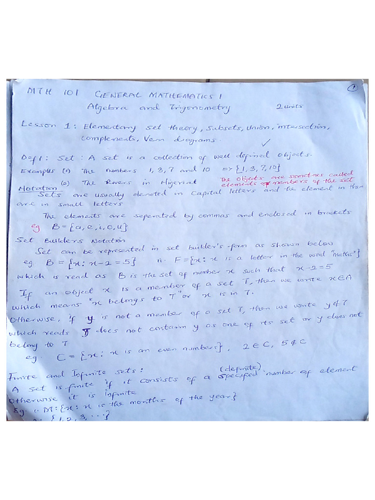 MTH101 Note1 | PDF