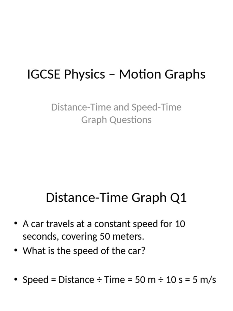 IGCSE Motion Graphs Practice Questions | PDF