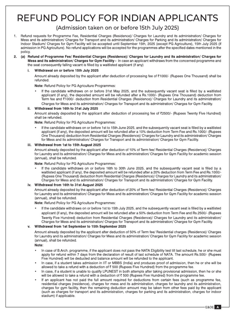 Refund Policy General | PDF