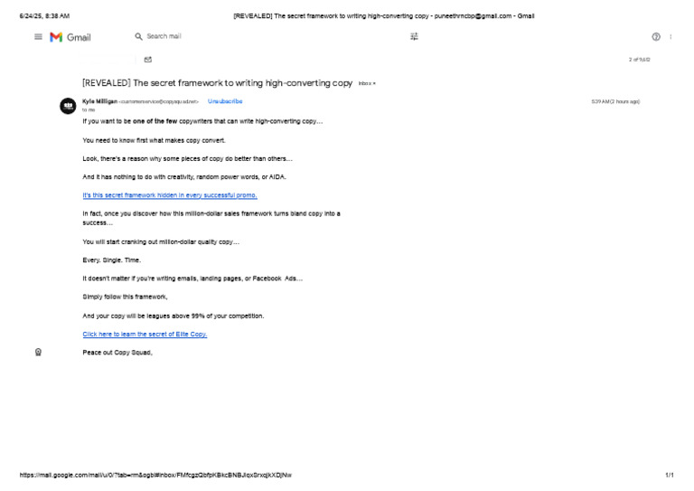 (REVEALED) The Secret Framework To Writing High-Converting | PDF