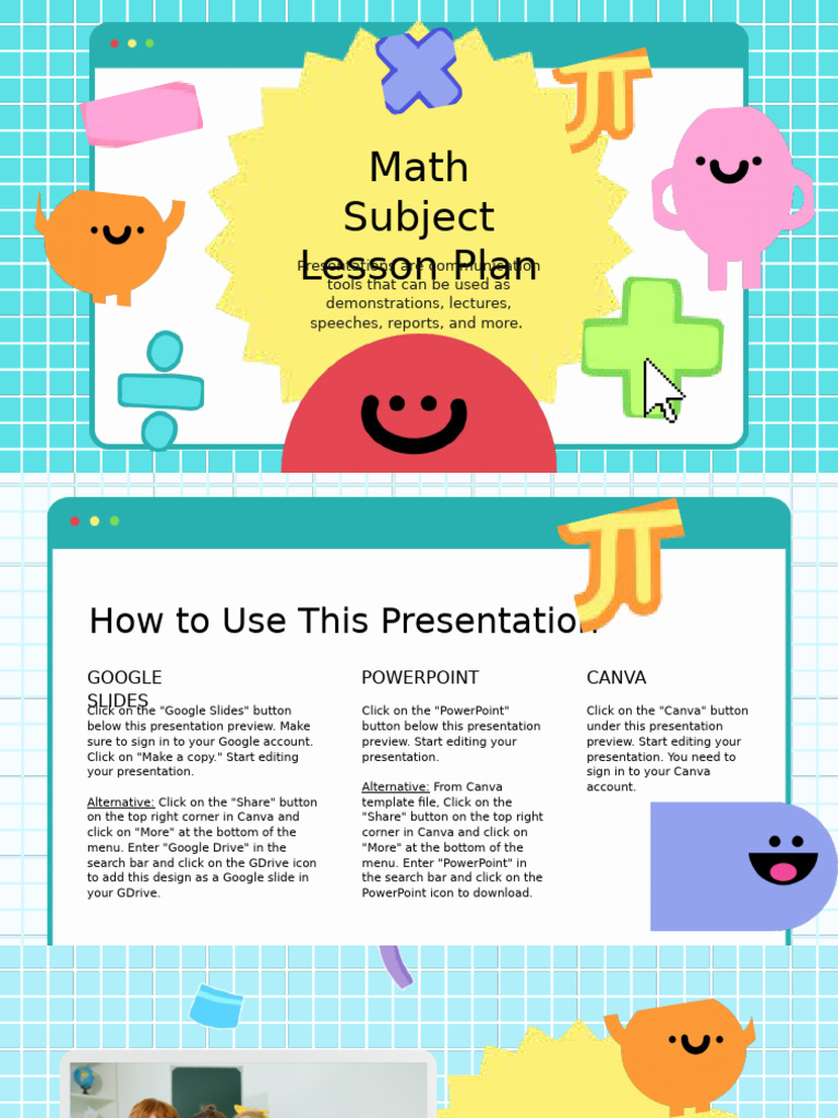 Copia de Fun Cute Math Subject Lesson Plan Presentation | PDF ...
