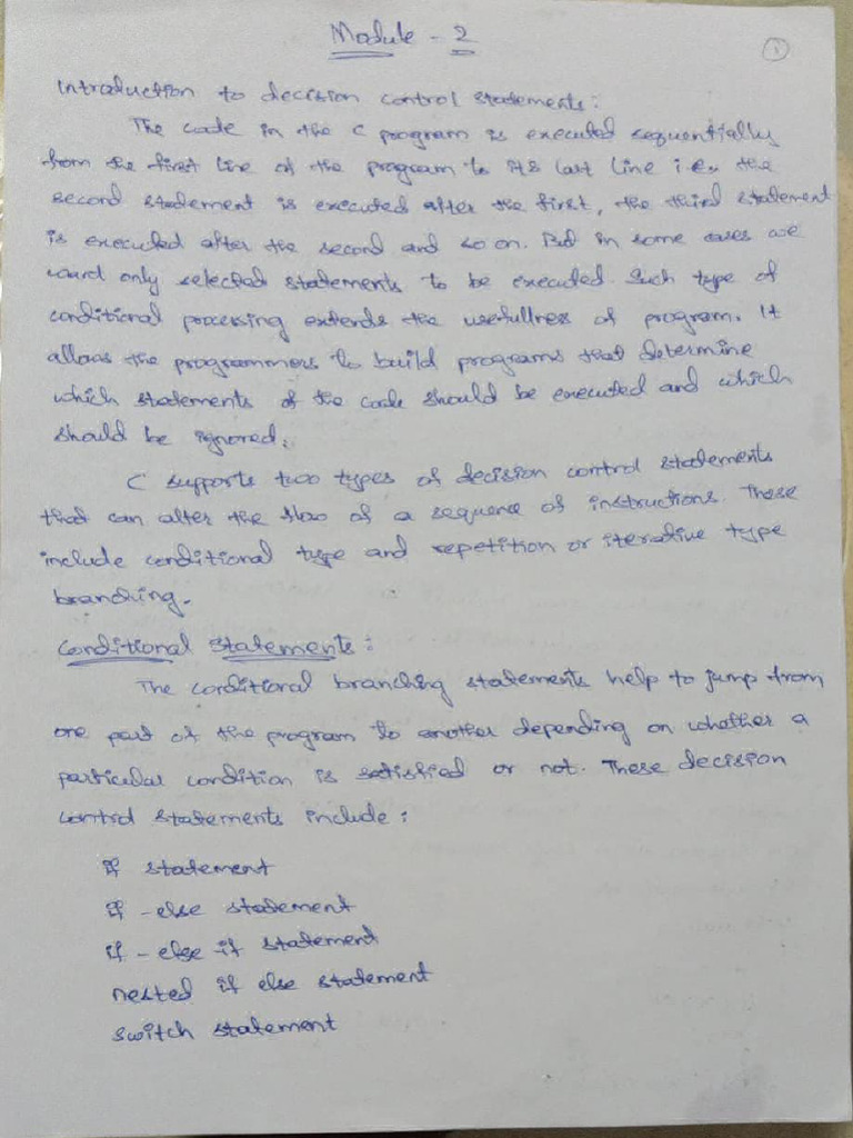 PPS - Module 2 Notes | PDF