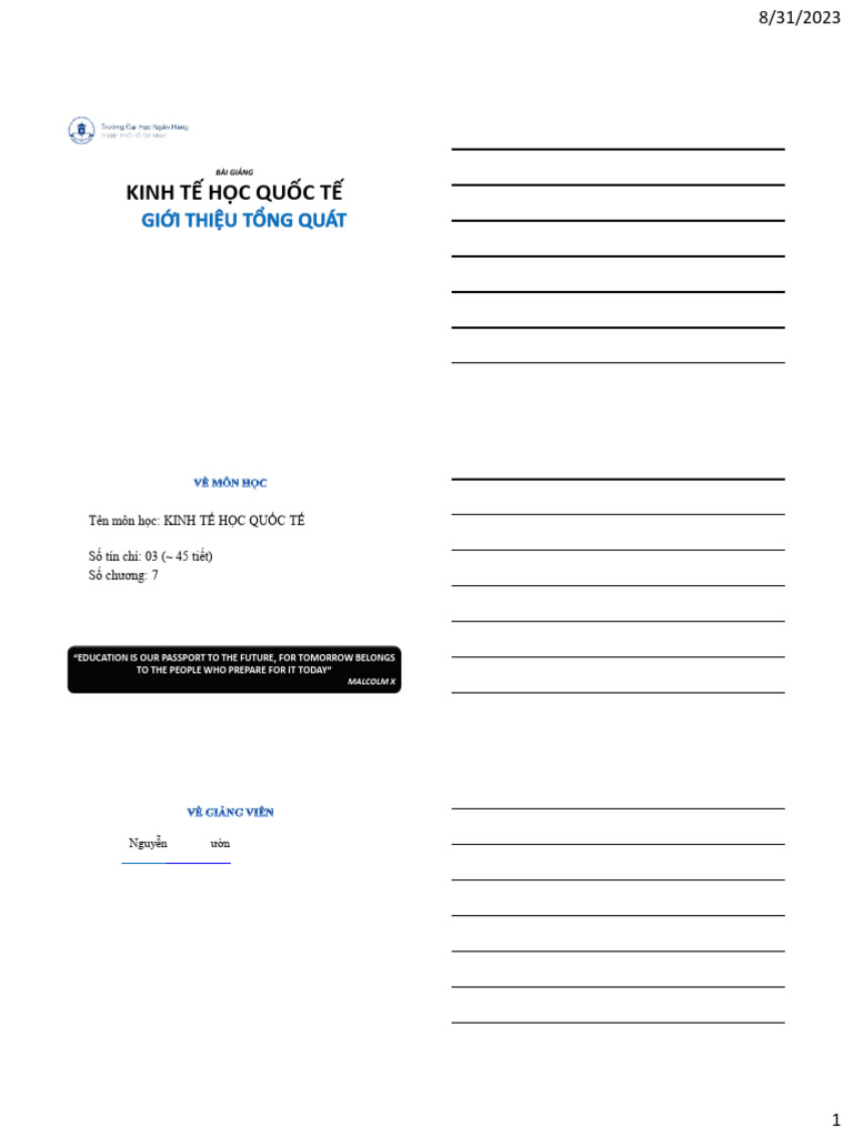 Lecture 1 - Gioi Thieu - SV 2023 | PDF