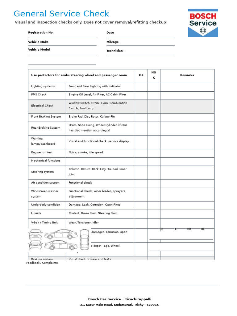 Vehicle Entrance Checklist | PDF | Brake | Steering