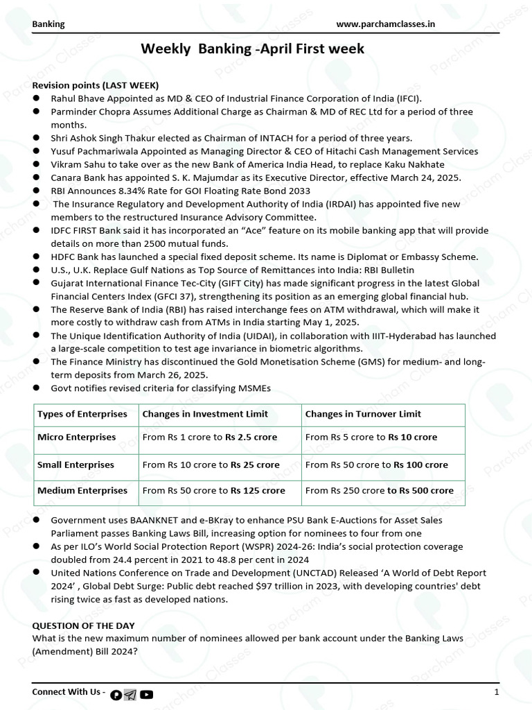 Weekly Banking April First Week Wx5xpd | PDF | Cost Of Living | Reserve ...