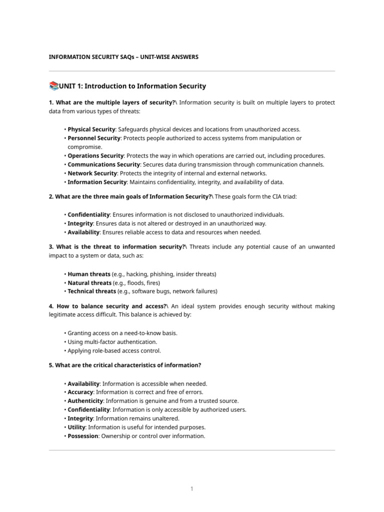 Information Security Saqs | PDF | Information Security | Encryption