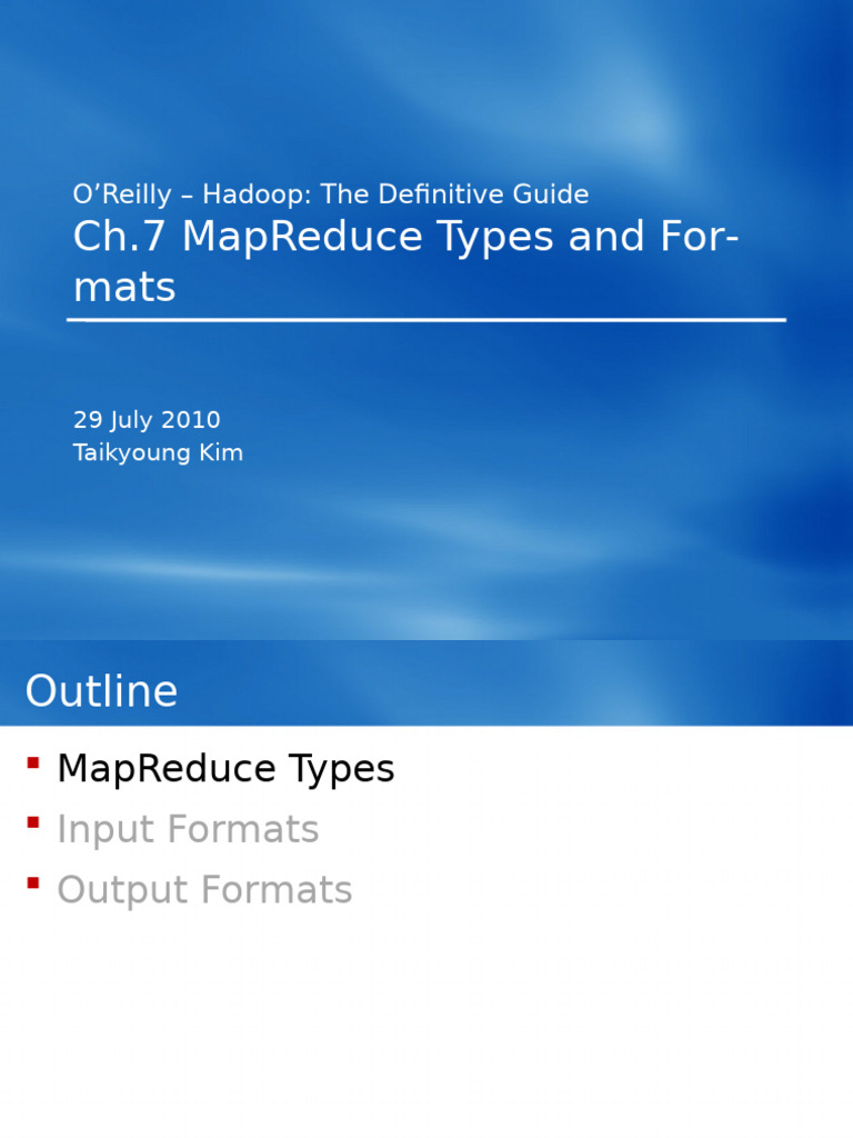 Map Reduce Types and Formats | PDF | Map Reduce | Apache Hadoop