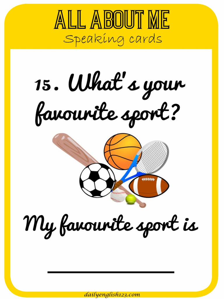 All About Me Speaking Card 015 | PDF