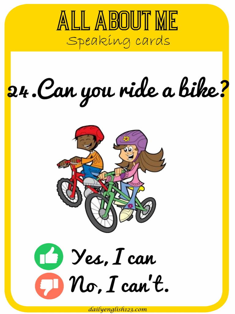 All About Me Speaking Card 024 | PDF