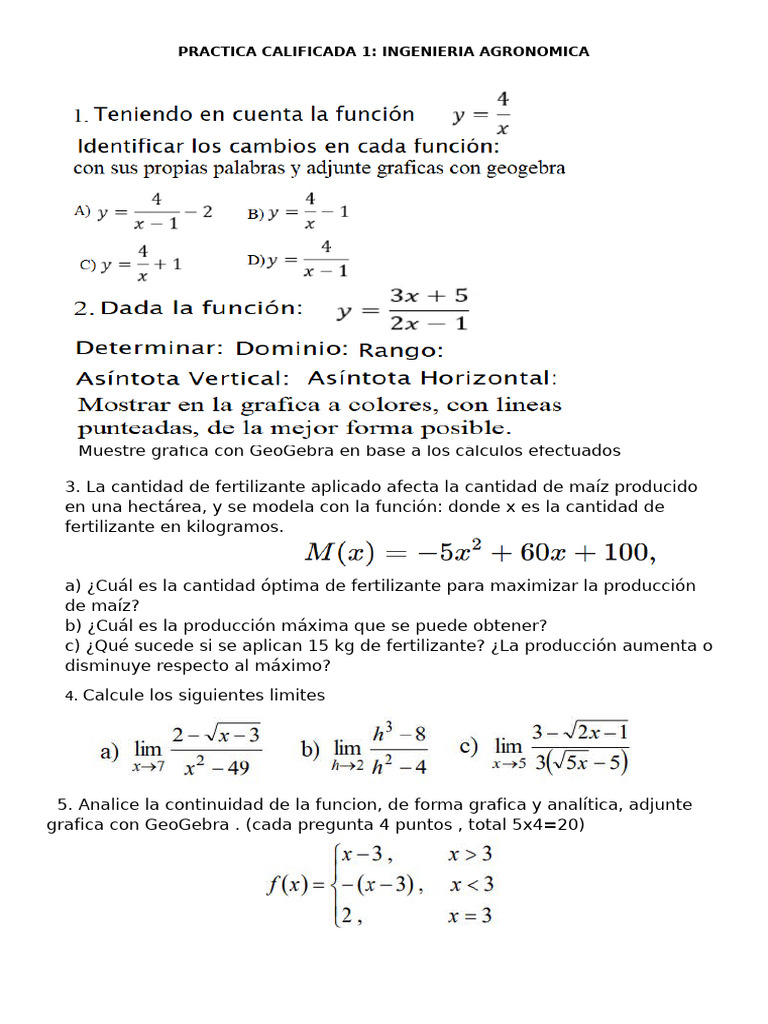 1ra Practica Calificada | PDF