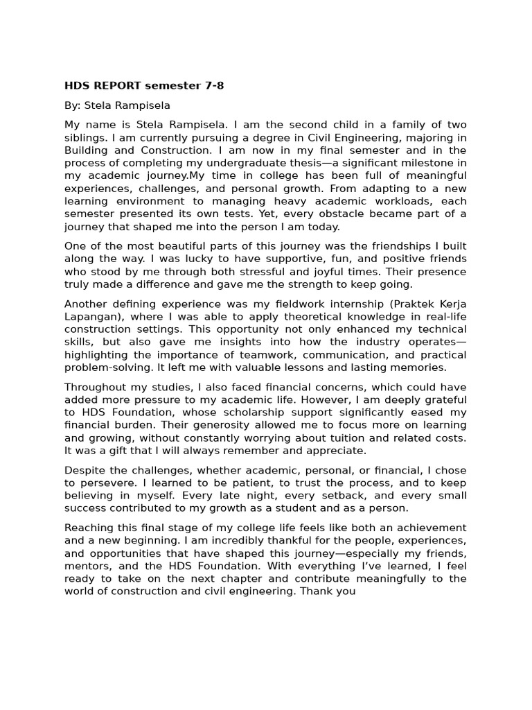 Hds Report Semester 7 | PDF